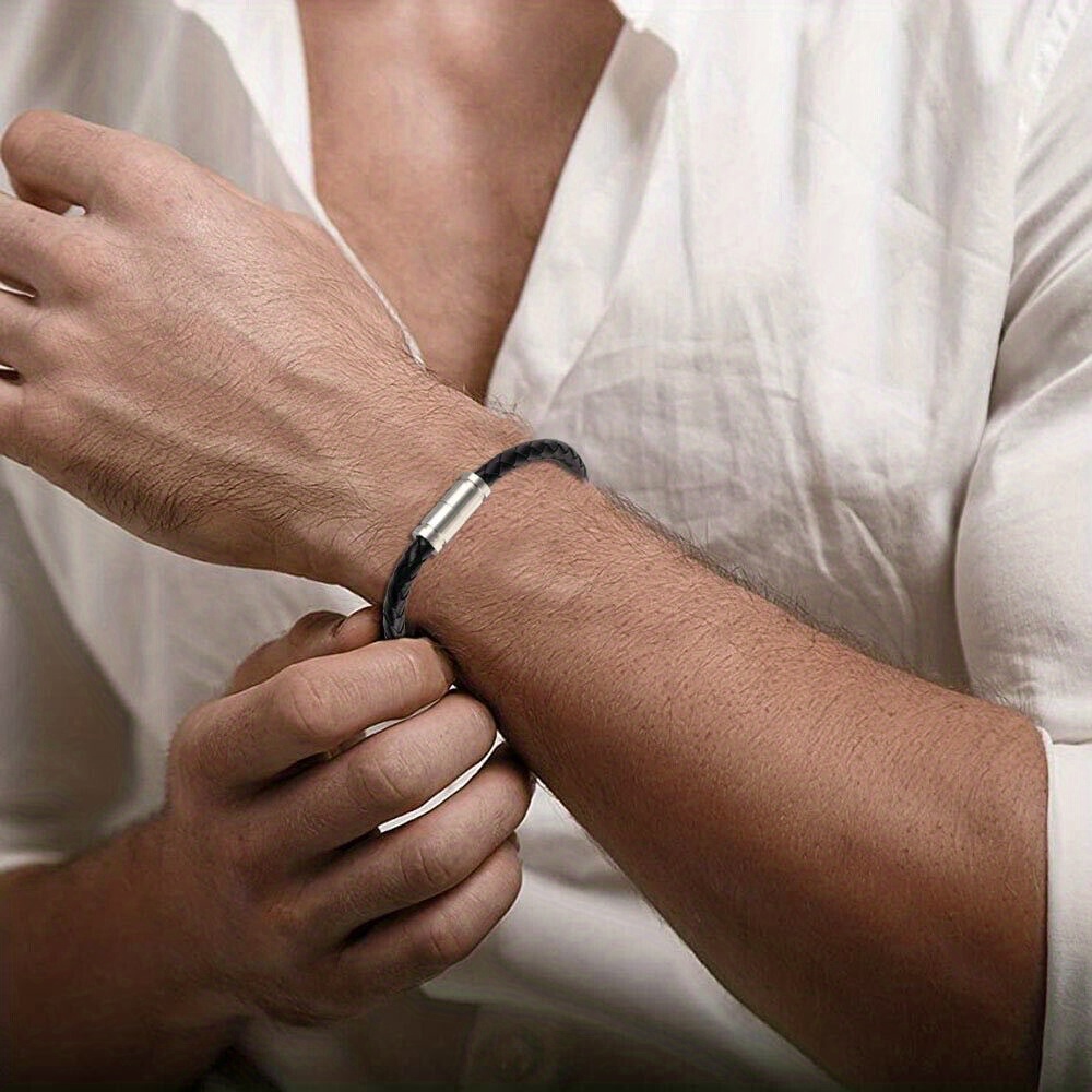 Men's Trendy Retro Braided Detail Bracelets Gift Family - Temu United ...