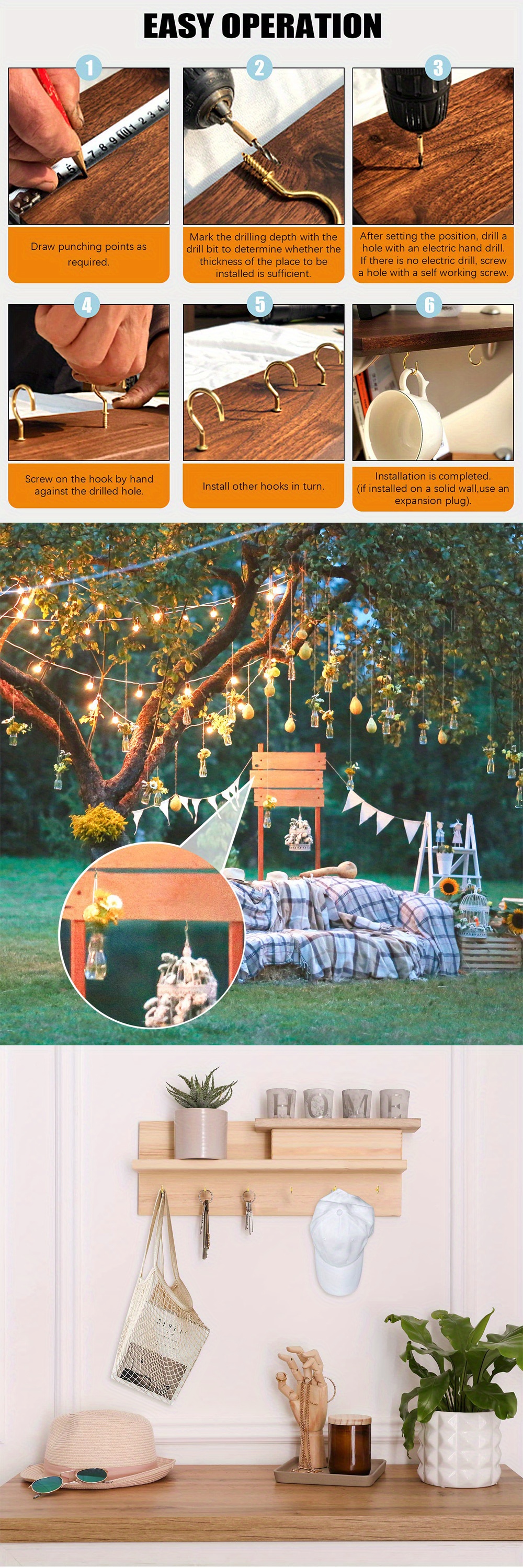 screw hooks 1 hooks screw in mug hooks multi - Temu Canada