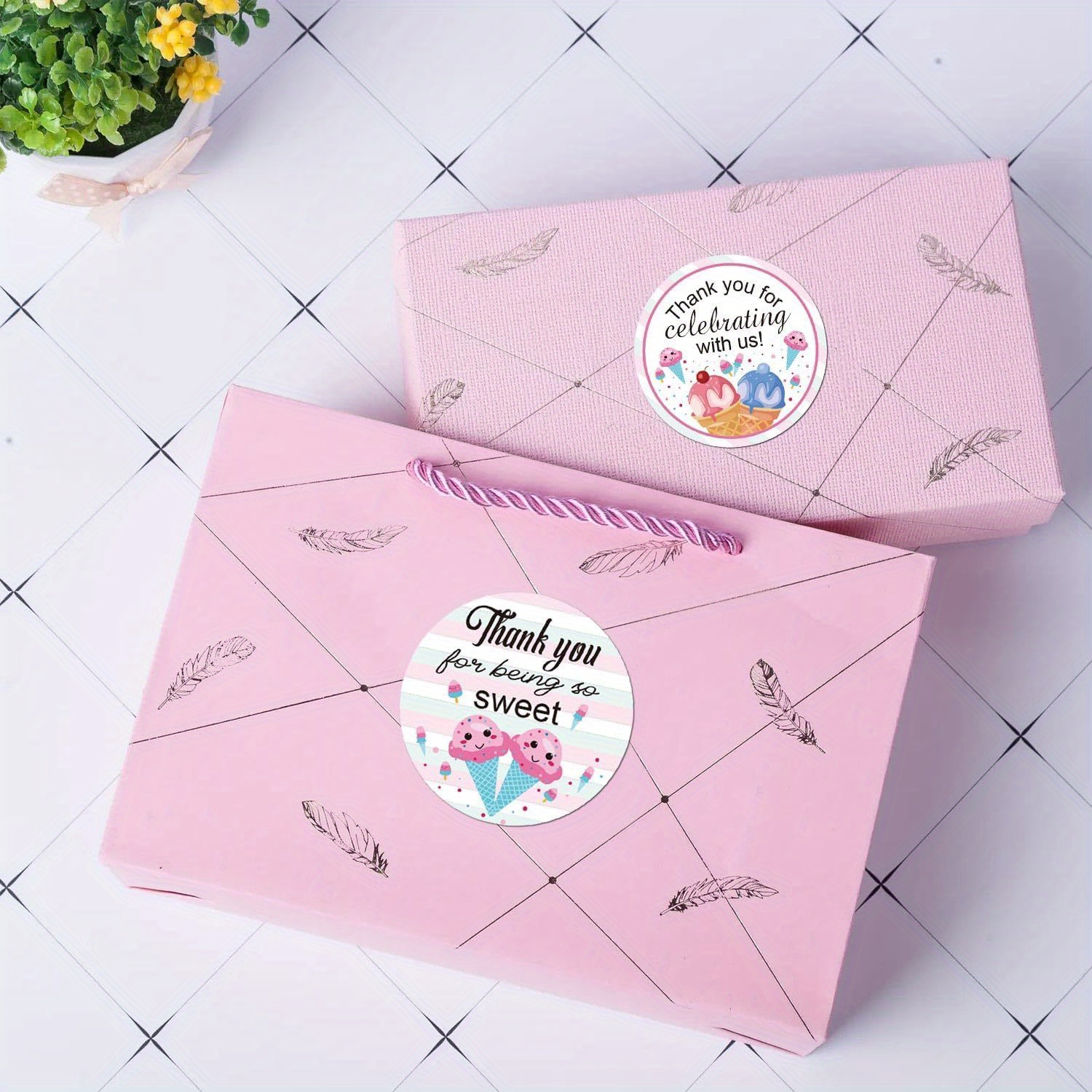 ice cream thank stickers birthday party themed labels - Temu United ...