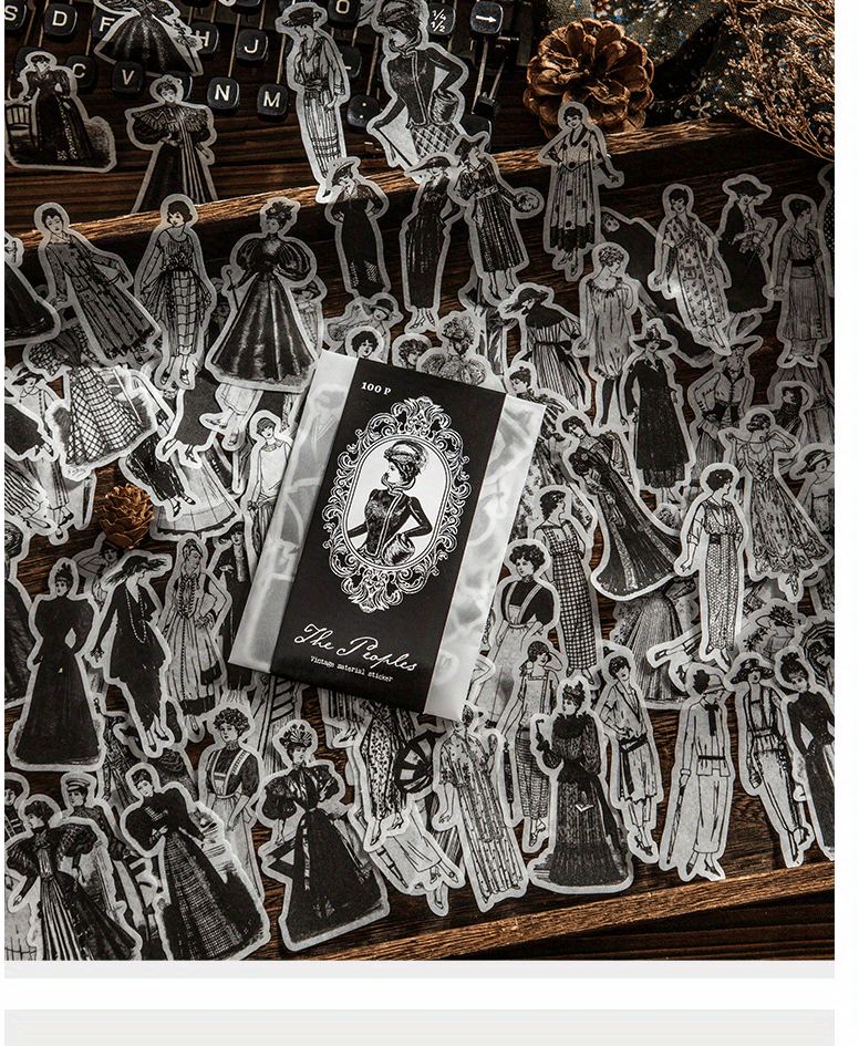 Sticker Pack Retro European American Character Diy Hand - Temu United ...