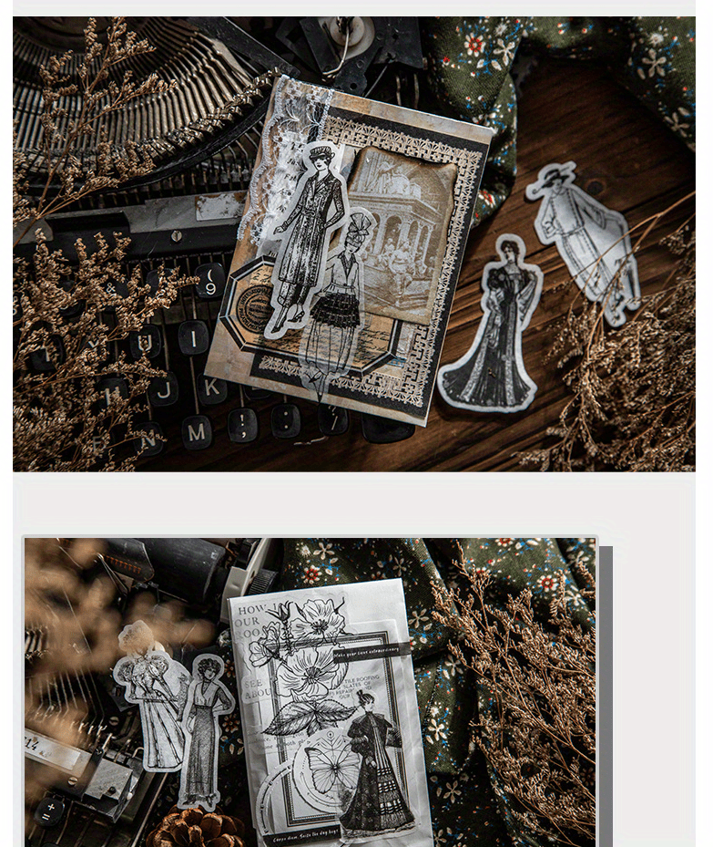 Sticker Pack Retro European American Character Diy Hand - Temu United ...