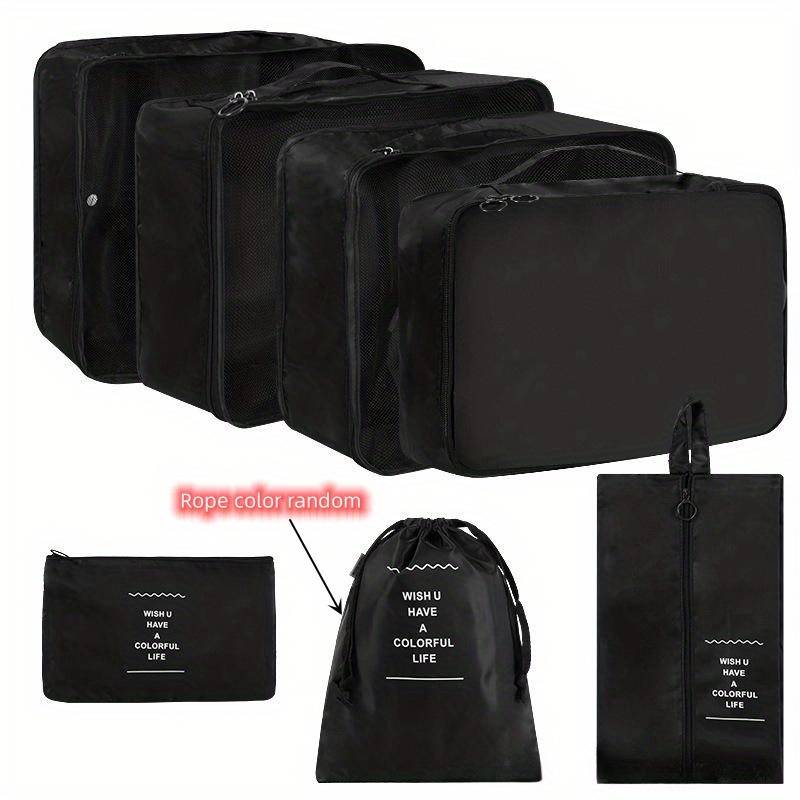 7pcs 여행용 수하물 보관 가방 옷 속옷 패킹 큐브 휴대용 방진 여행 가방 정리함 컨테이너 Temu Republic Of