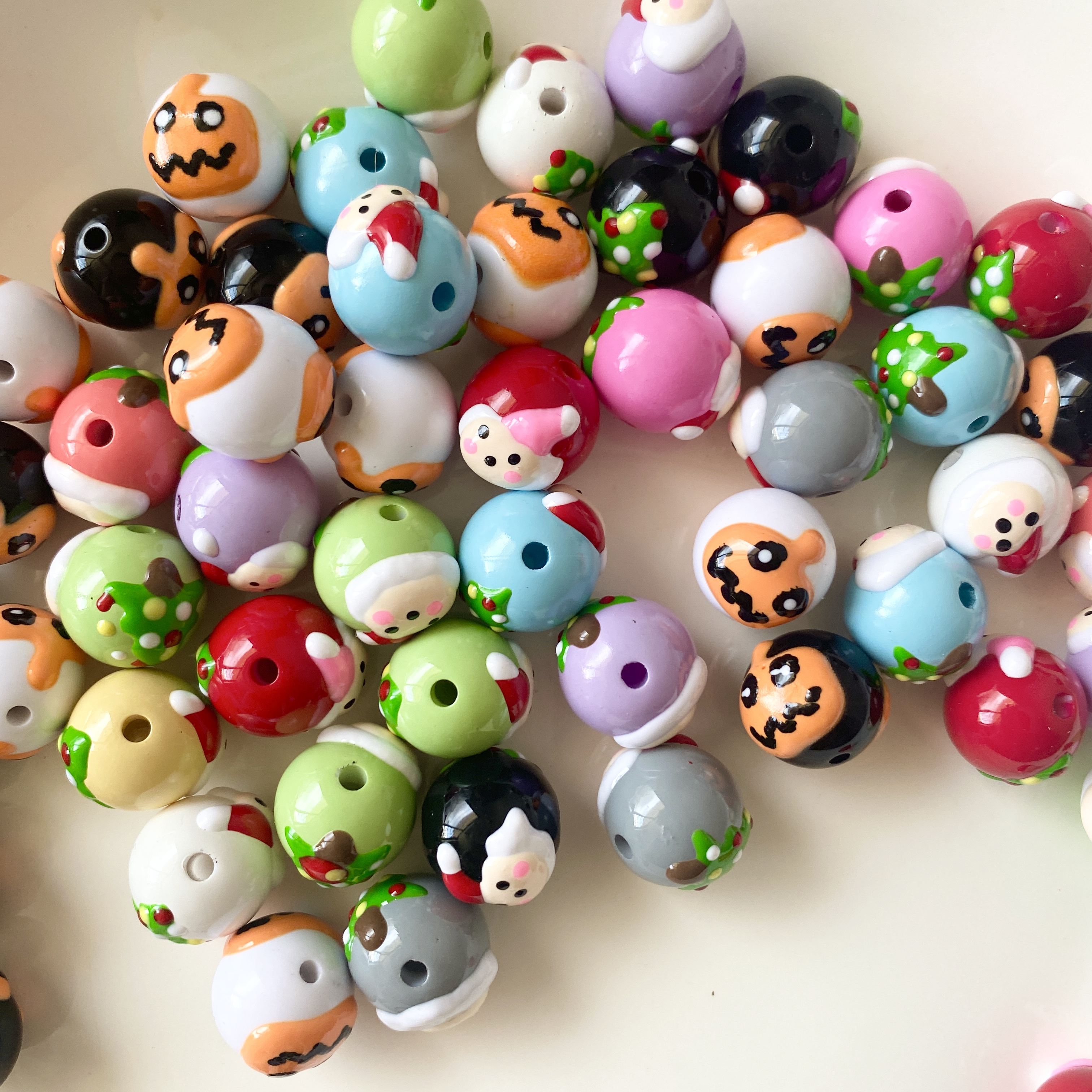 acrylic hand painted beads exquisite unique mixed style - Temu New Zealand