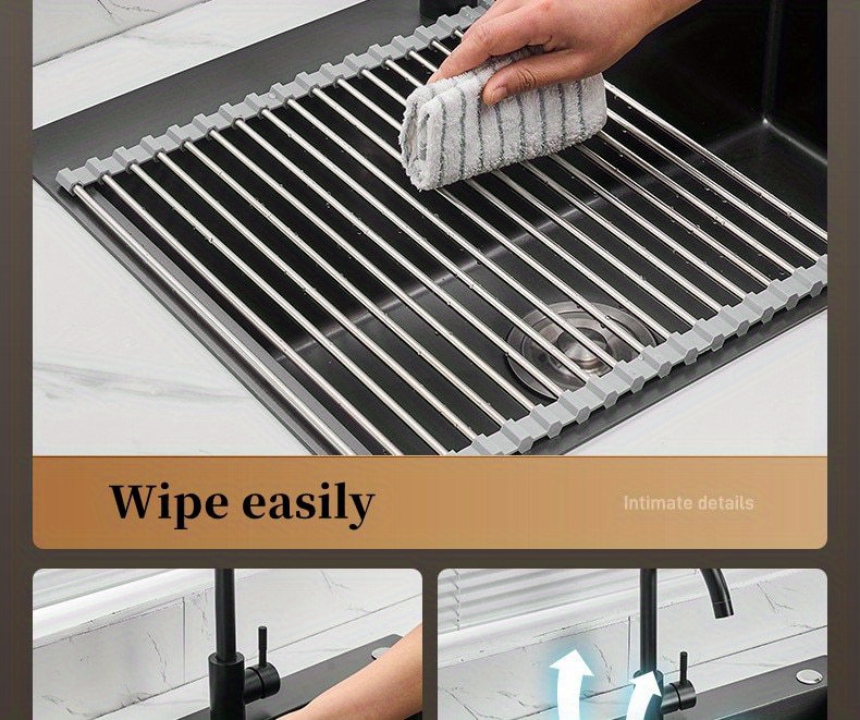 Roll Folding Stainless Steel Draining Rack Kitchen - Temu New Zealand