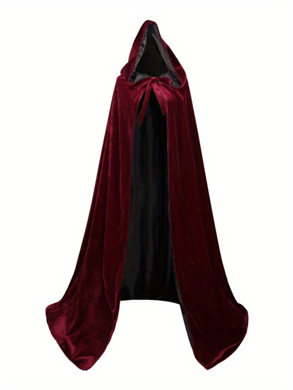 Halloween Costume Death God Large Cape Velvet Hooded Party Double Sided ...
