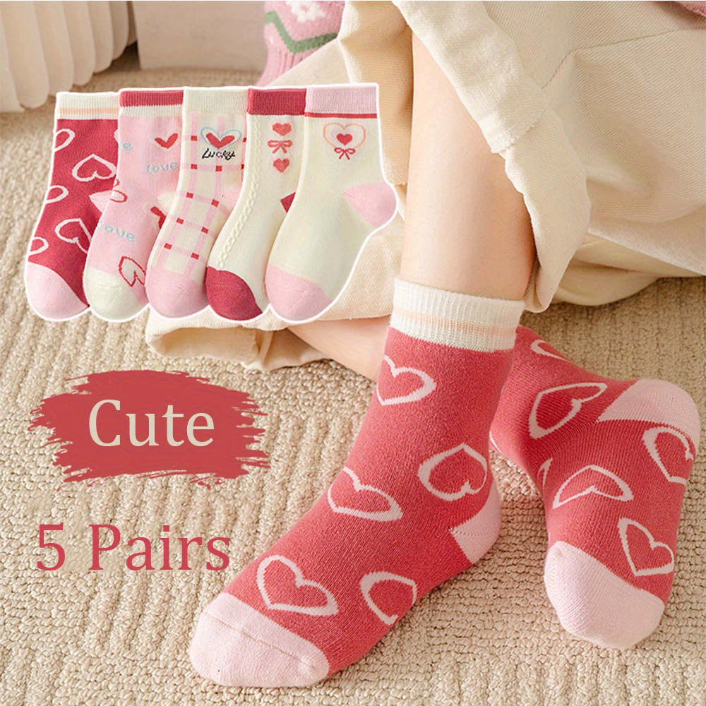 Girl's Strawberry Rabbit Pattern Knitted Socks Comfy - Temu Australia
