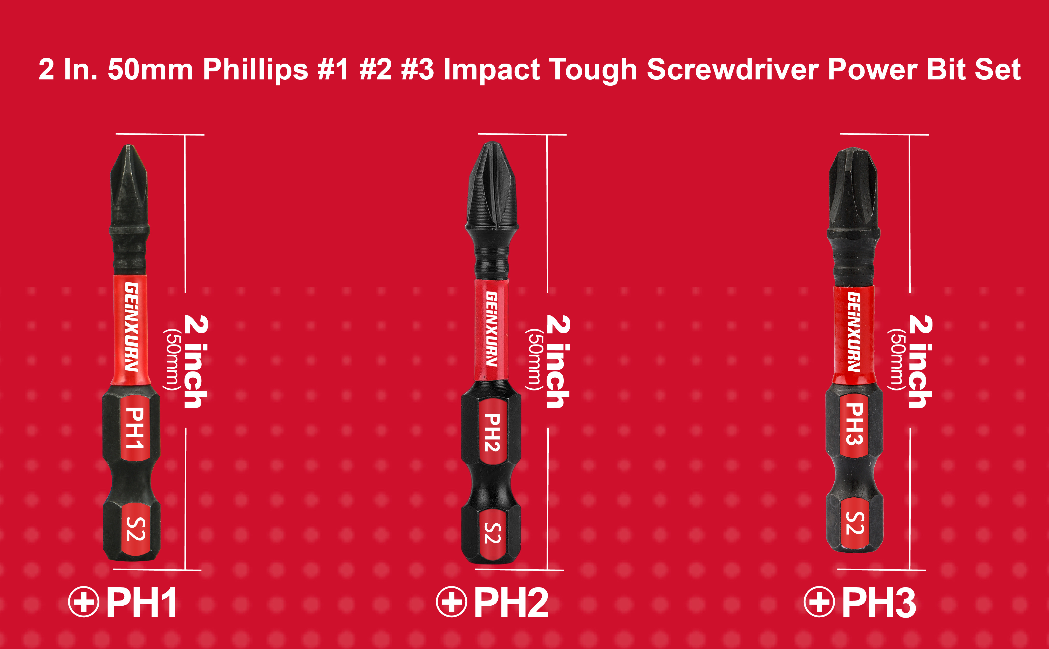 Impact Ph1 Ph2 Ph3 Screwdriver Bit Set Phillips - Temu Philippines