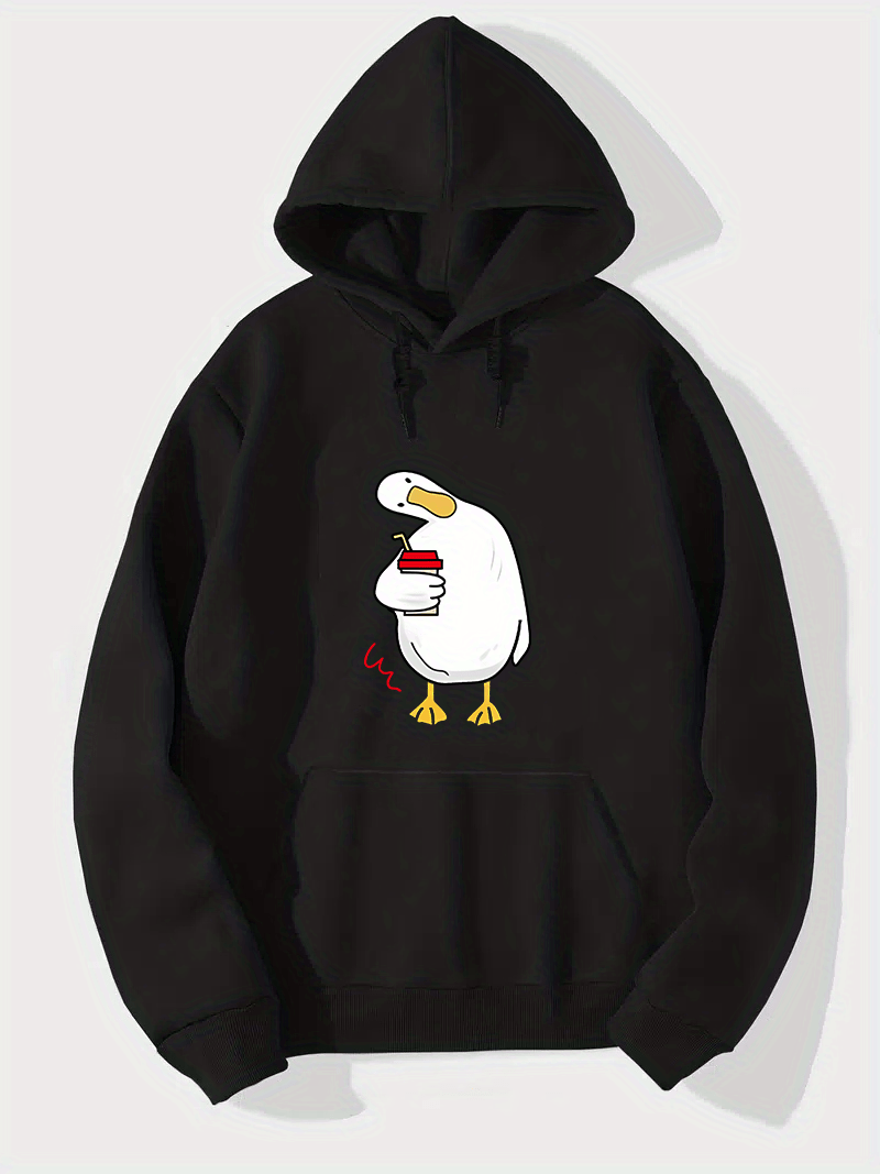 Cartoon Goose Print Hoodies Men Graphic Sweatshirt Kangaroo - Temu ...