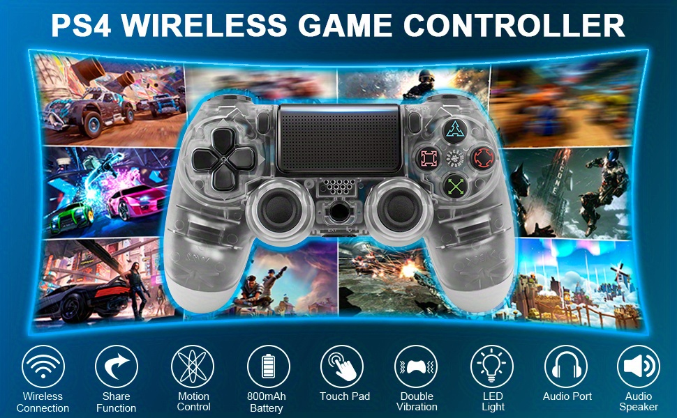 Ps4용 Oubang2팩 무선 컨트롤러 Led 조명 컨트롤러 모터 2개 센서 헤드폰 잭 스피커 없음 대형 내장