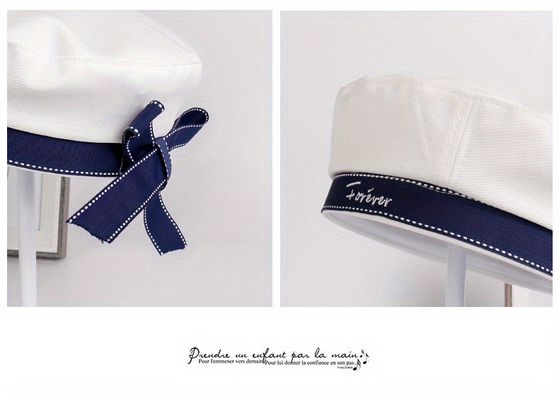 Classic Navy Sailor Hat Berets Ribbon Solid - Temu Denmark