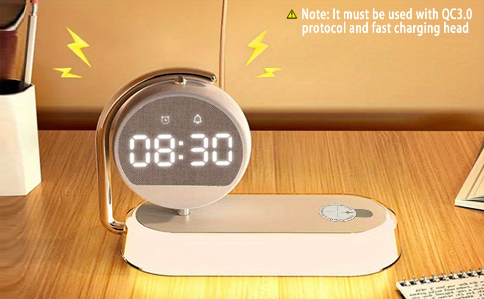 Multi function Clock Alarm Clock Night Light Wireless - Temu
