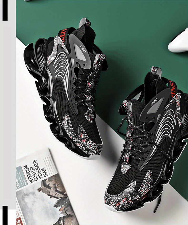 Men's Blade Sneakers Lace up Sneakers Athletic Shoes - Temu