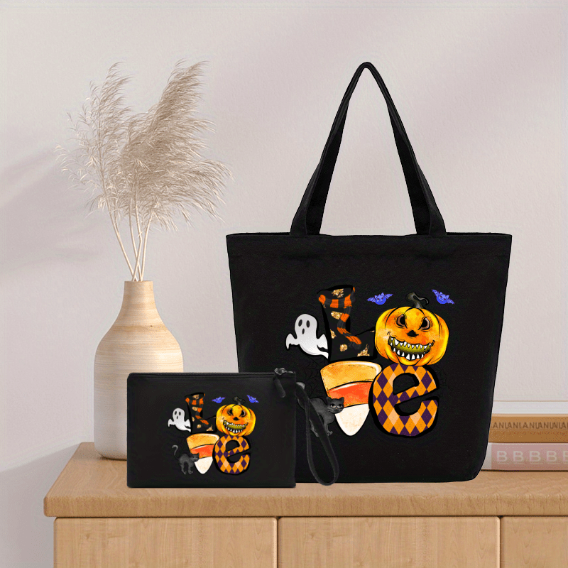 2pcs Set Halloween Pumpkin Ghost Shoulder Bag - Temu Australia
