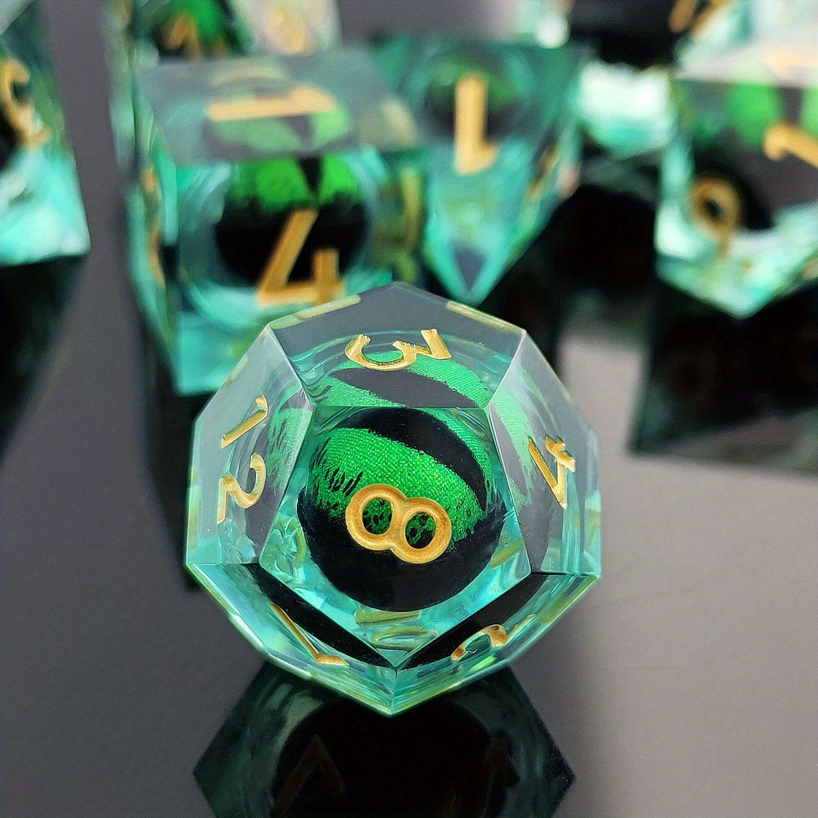 Dragon's Eye Resin Dice Set Dice Contain Flowable Liquid - Temu