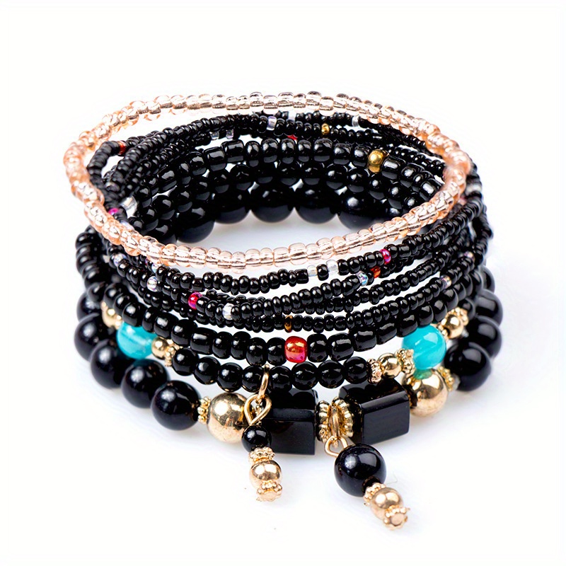 Bohemian Ethnic Style Multilayer Beads Bracelet Women's Multicolor ...