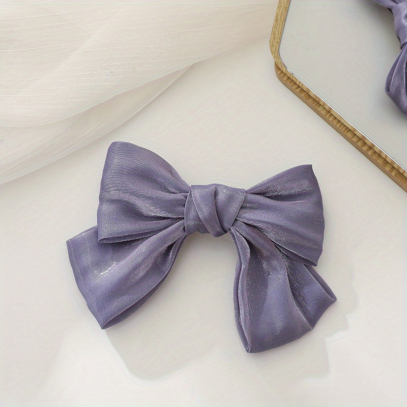 Light Purple Satin Bow Hairpin Mermaid Butterfly Hair Clip Vintage ...