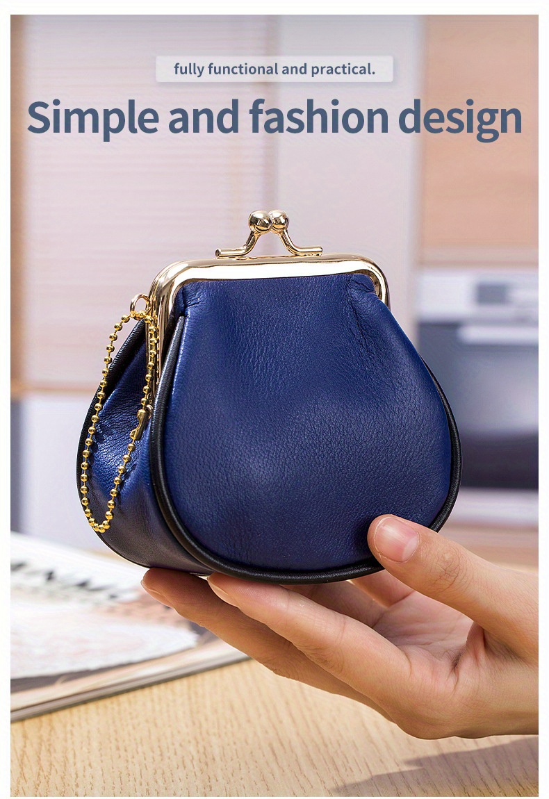 Mini Genuine Leather Coin Purse Vintage Kiss - Temu Ireland