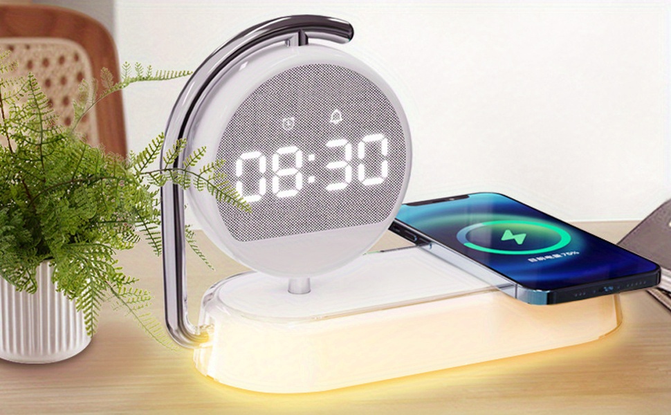Multi function Clock Alarm Clock Night Light Wireless - Temu