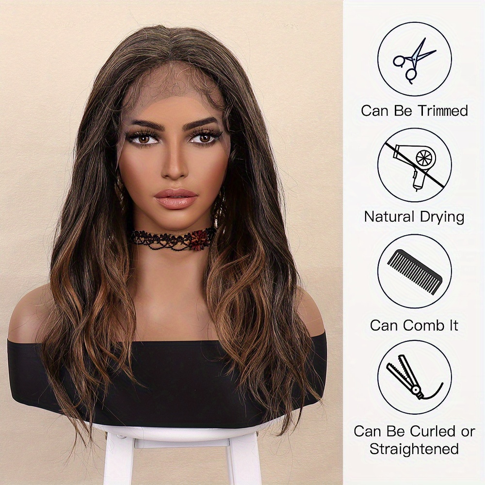 Wavy Bob Wigs Women Brown Medium Shoulder Length Wig Middle - Temu New ...