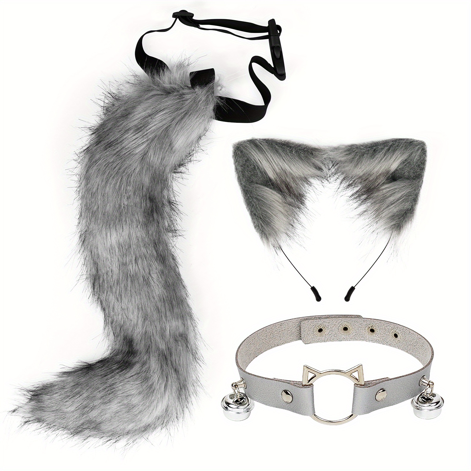 100 % Polyester Cat Ears Cat Tail Set Fox Cosplay Cat Tail - Temu Canada