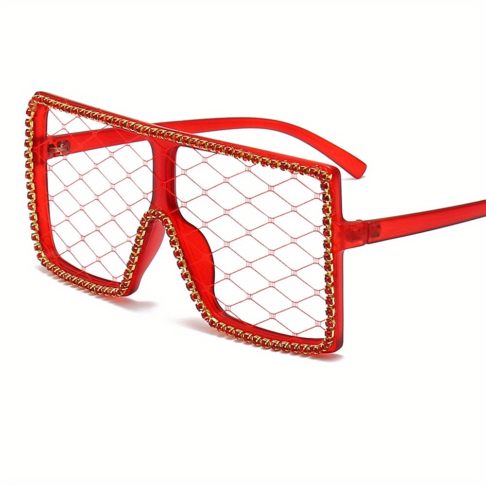 1pc mens trendy mesh eyeglass large frame retro veil elegant and square ...