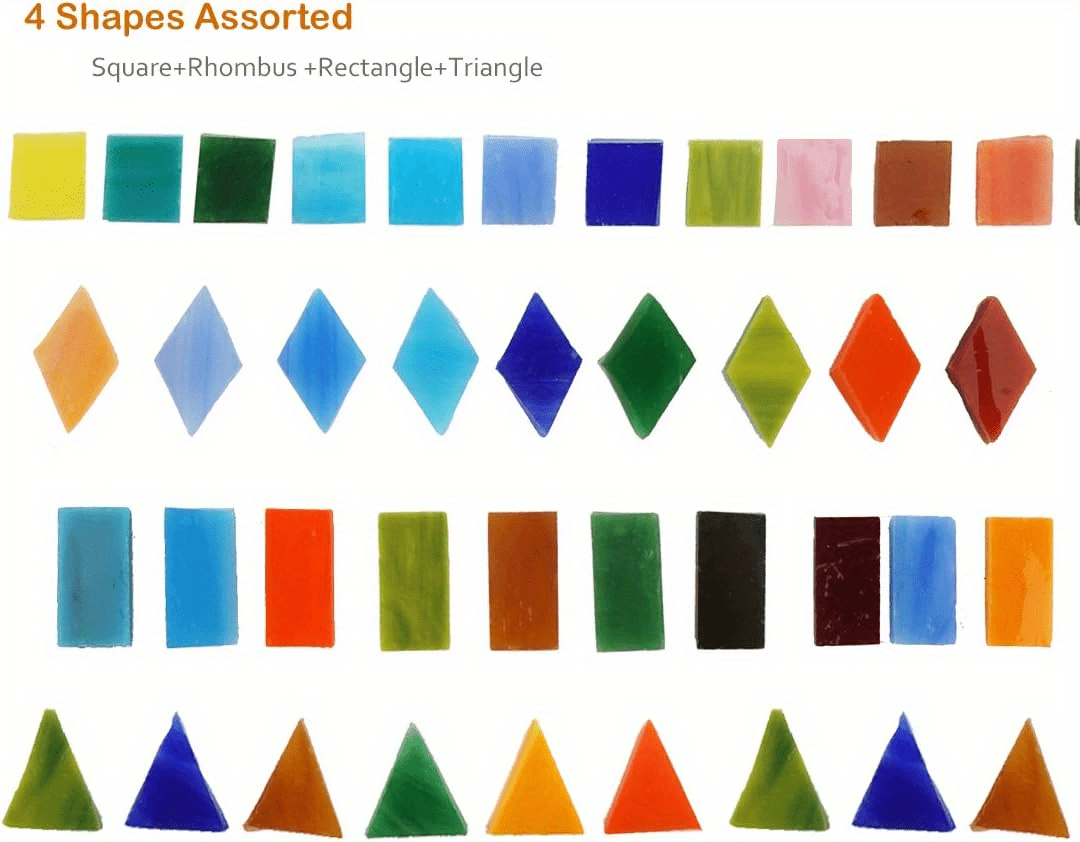 Mixed Shapes Glass Mosaic Tiles For Crafts Colorful Stained Temu
