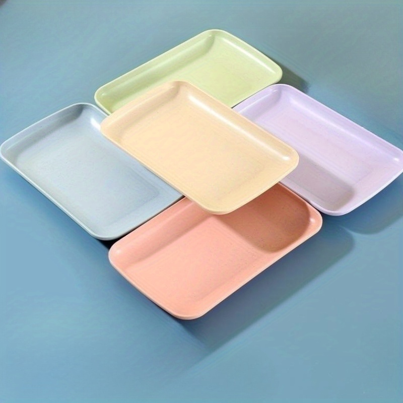 Fish Plate Wheat Straw Tableware Rectangular Plate Household - Temu Canada