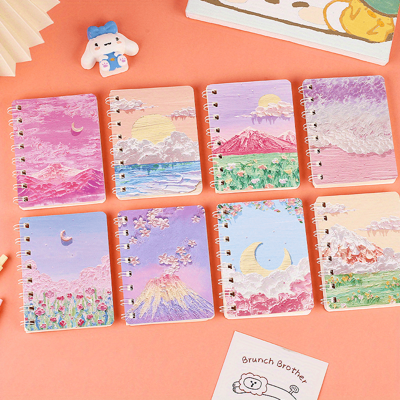 oil painting scenery coil book high looking student notebook - Temu ...