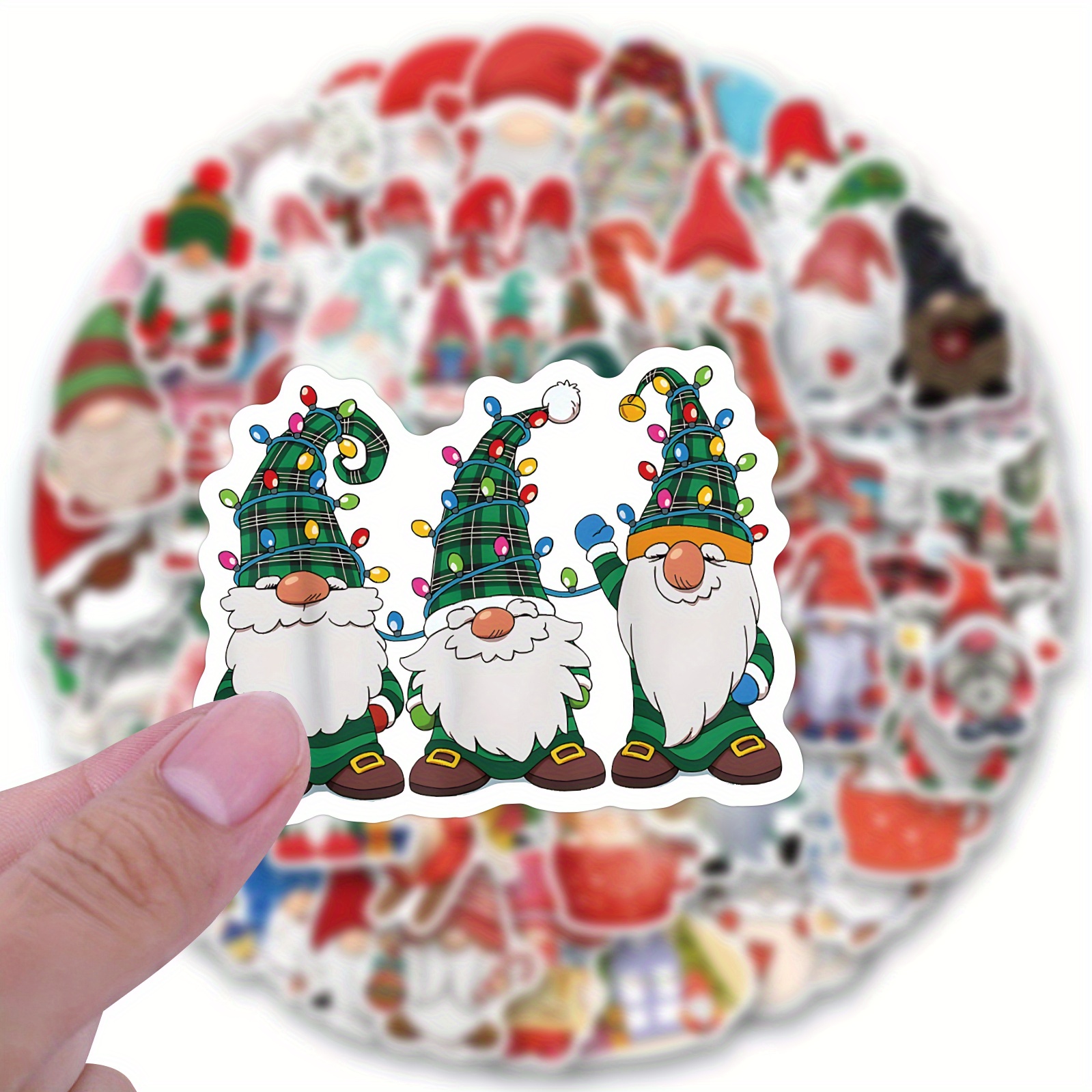 Christmas Gnome Stickers Pack Cute Cartoon Aesthetic Vinyl - Temu United