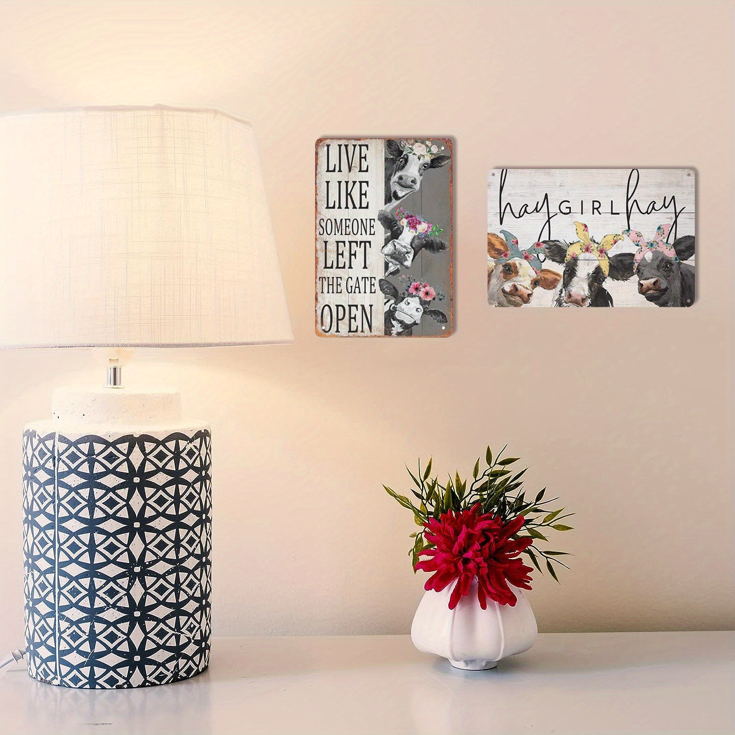 cow live like left gate open tin sign vintage gift - {region_name}