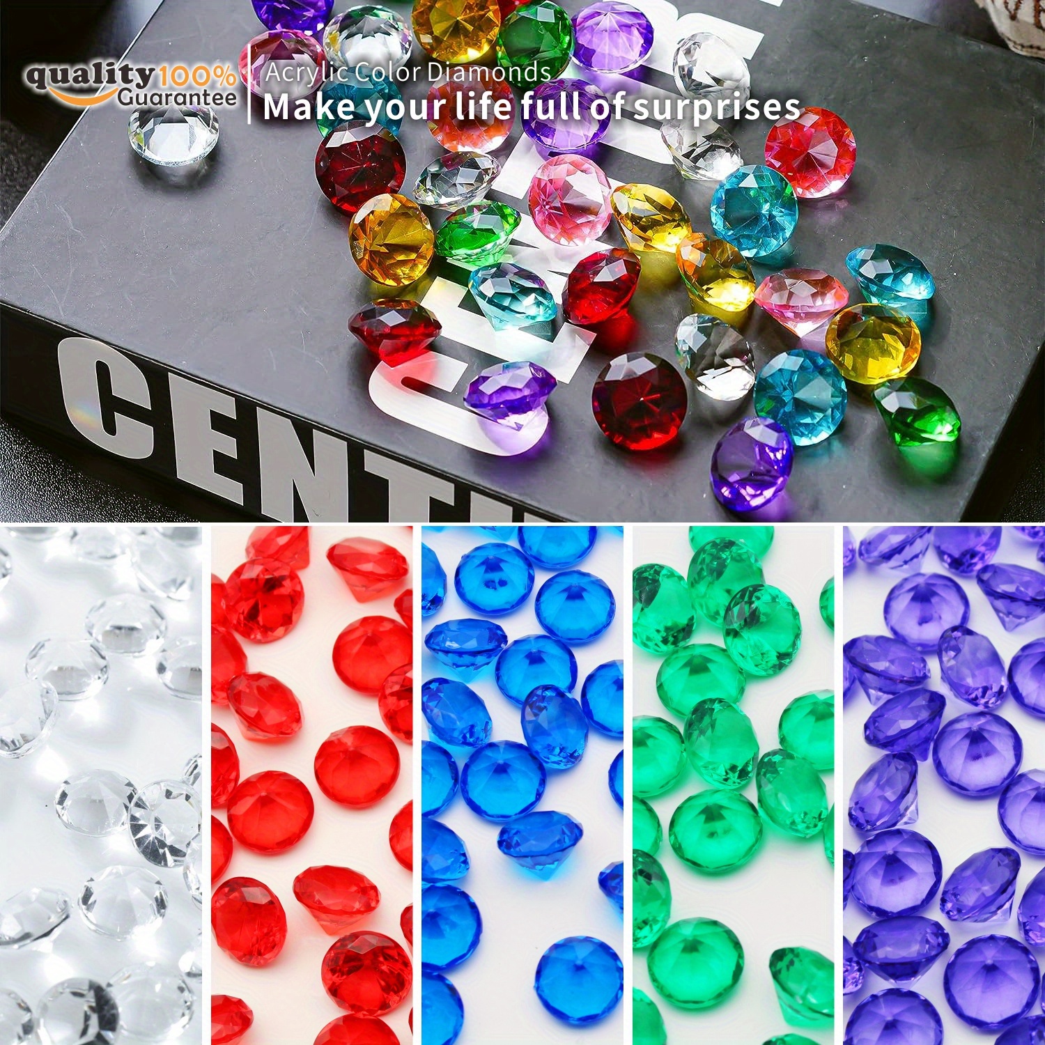 Mini Acrylic Gems Clear Acrylic Scattering Gemstones Table - Temu