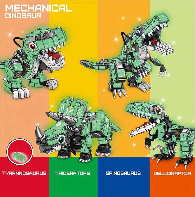 glow in dark dinosaur building block machine - Temu Australia