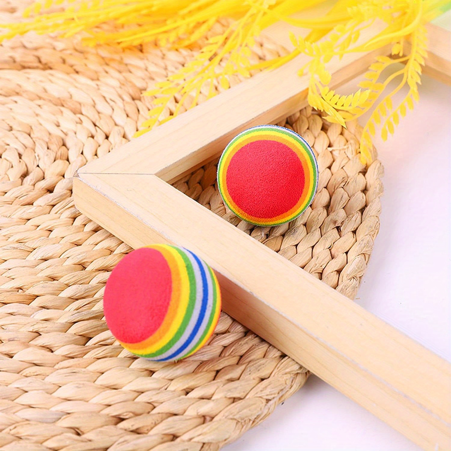 Eva Striped Rainbow Ball Cat Teaser Toy Interactive Pet - Temu Australia