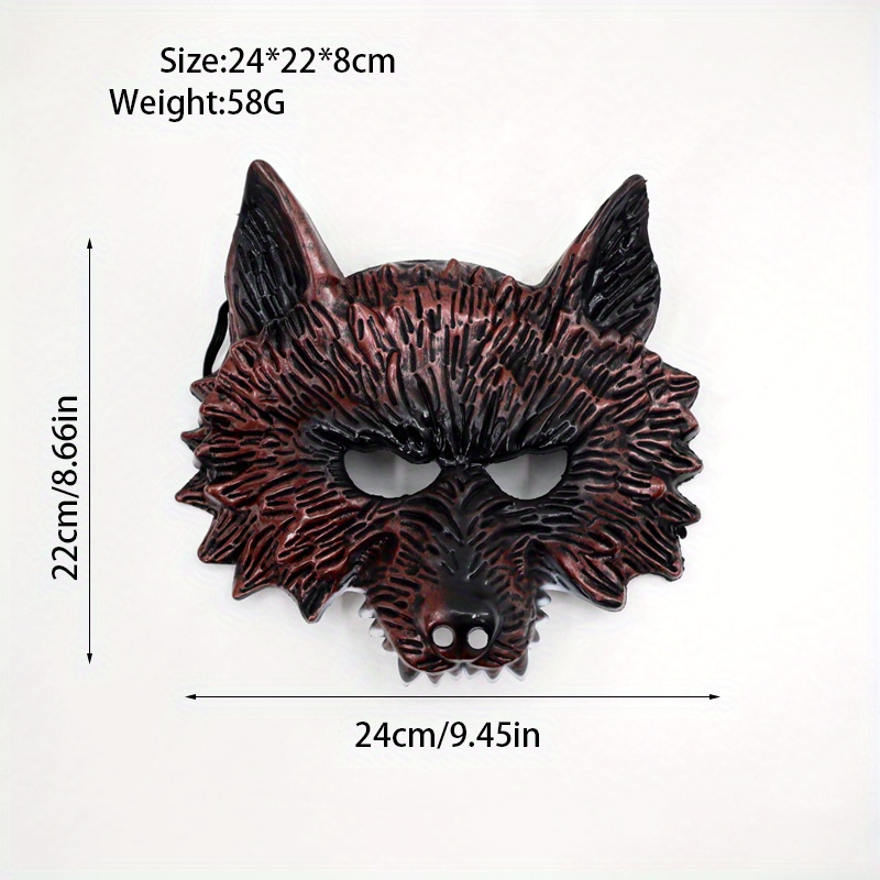 Halloween Gray Wolf Full Face Performance - Temu