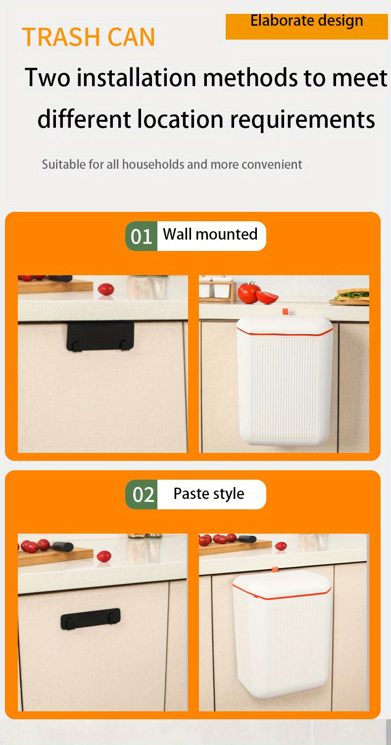 Wall mounted Trash Can Household Toilet Bedroom Cabinet - Temu