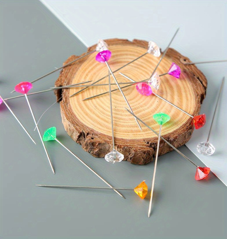 50pcs 100pcs Acrylic Diamond Positioning Needle Cloth Sewing Tool Fixed ...
