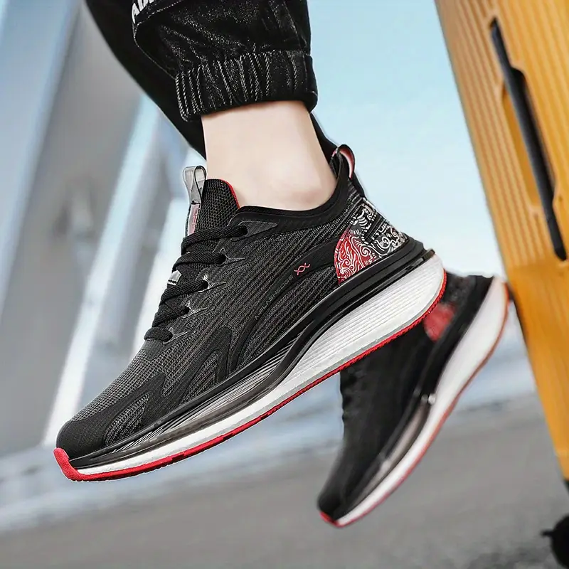 Mens Mesh Lace Up Sneakers Athletic Shoes Shock Absorbing Temu New