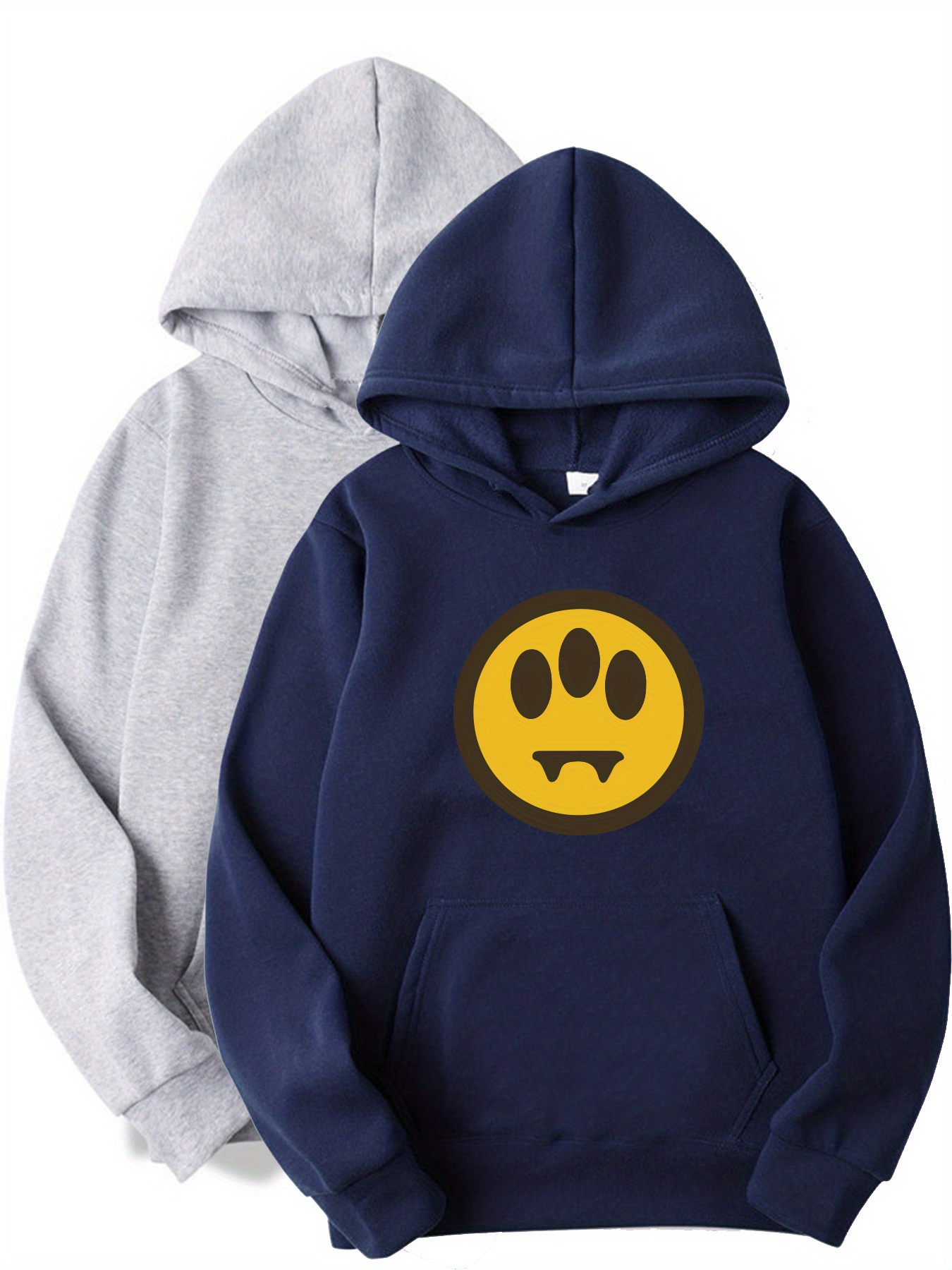 Trendy Smile Face Print Boys Casual Pullover Long Sleeve - Temu Australia