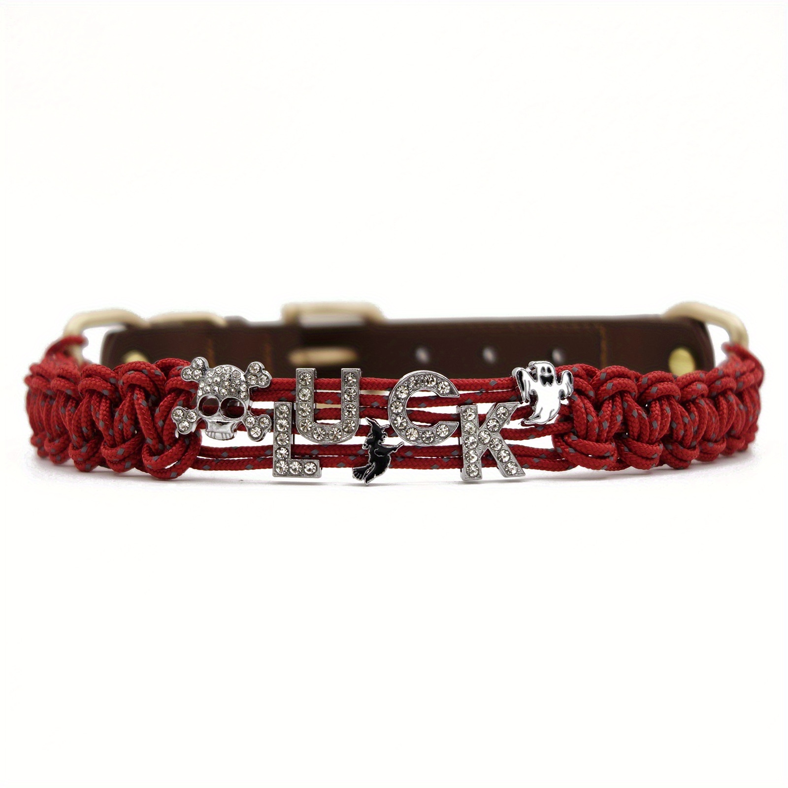 Custom Halloween Hand woven Red Reflective Pet Collar - Temu United Kingdom