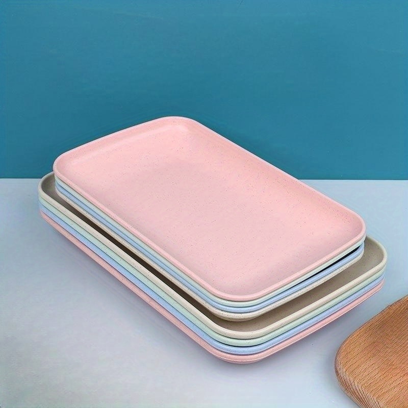 Fish Plate Wheat Straw Tableware Rectangular Plate Household - Temu Canada