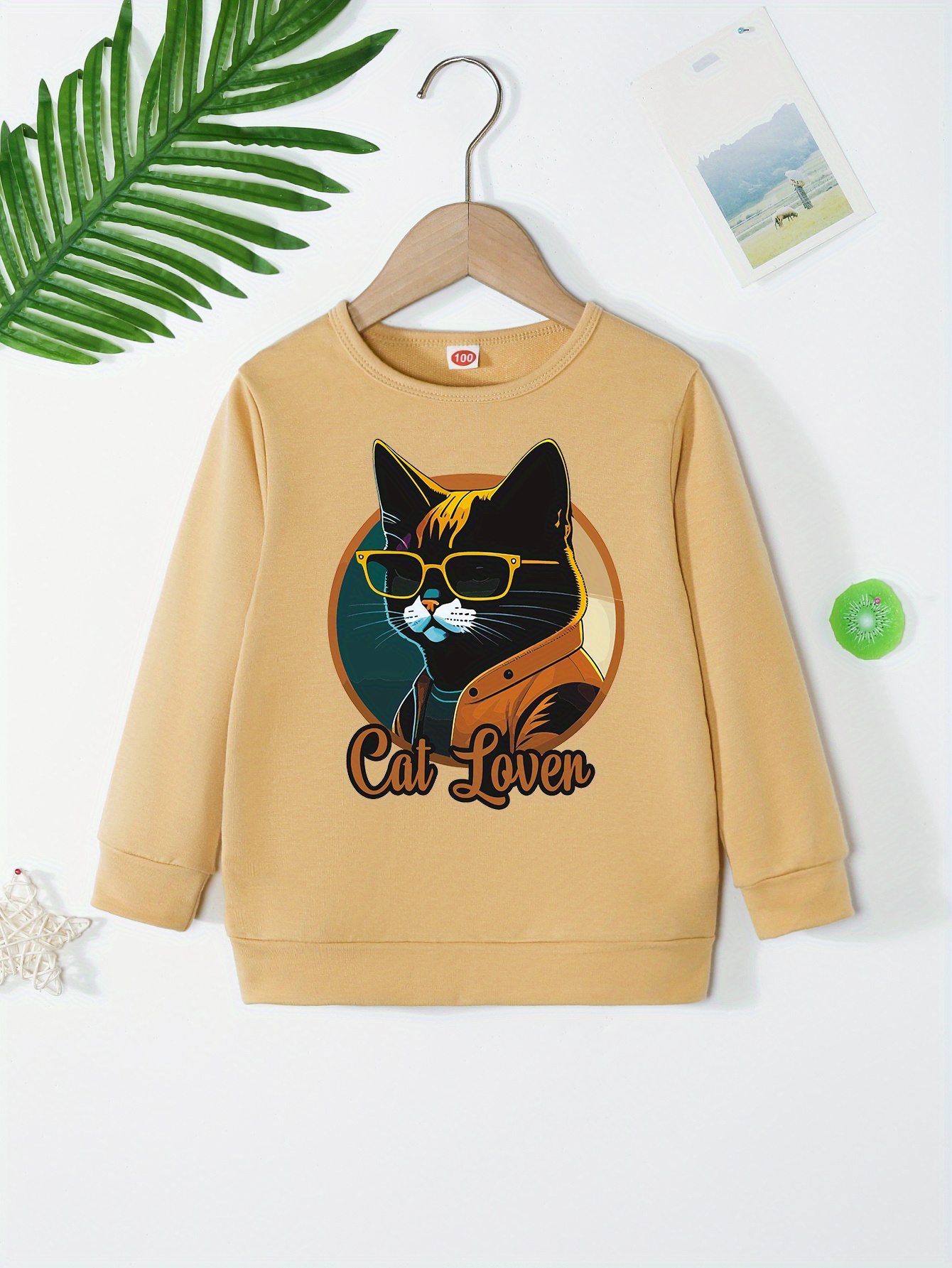 Cool sweatshirt med kattemønster til drenge Hold din lille - Temu Denmark