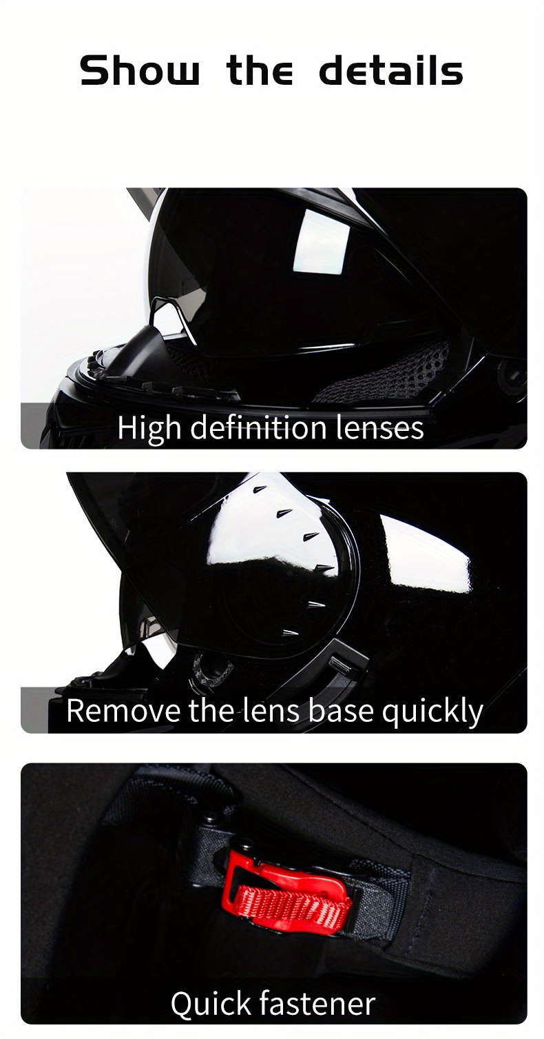 Crown Racing Motorcycle Dual Visor Modular Helmet Dot Authentication ...