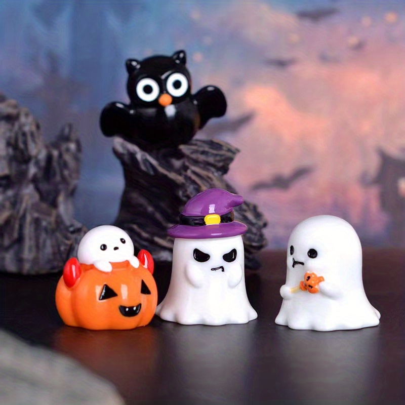 Halloween Cartoon Figurine Decoration Wizard Pumpkin Ghost - Temu