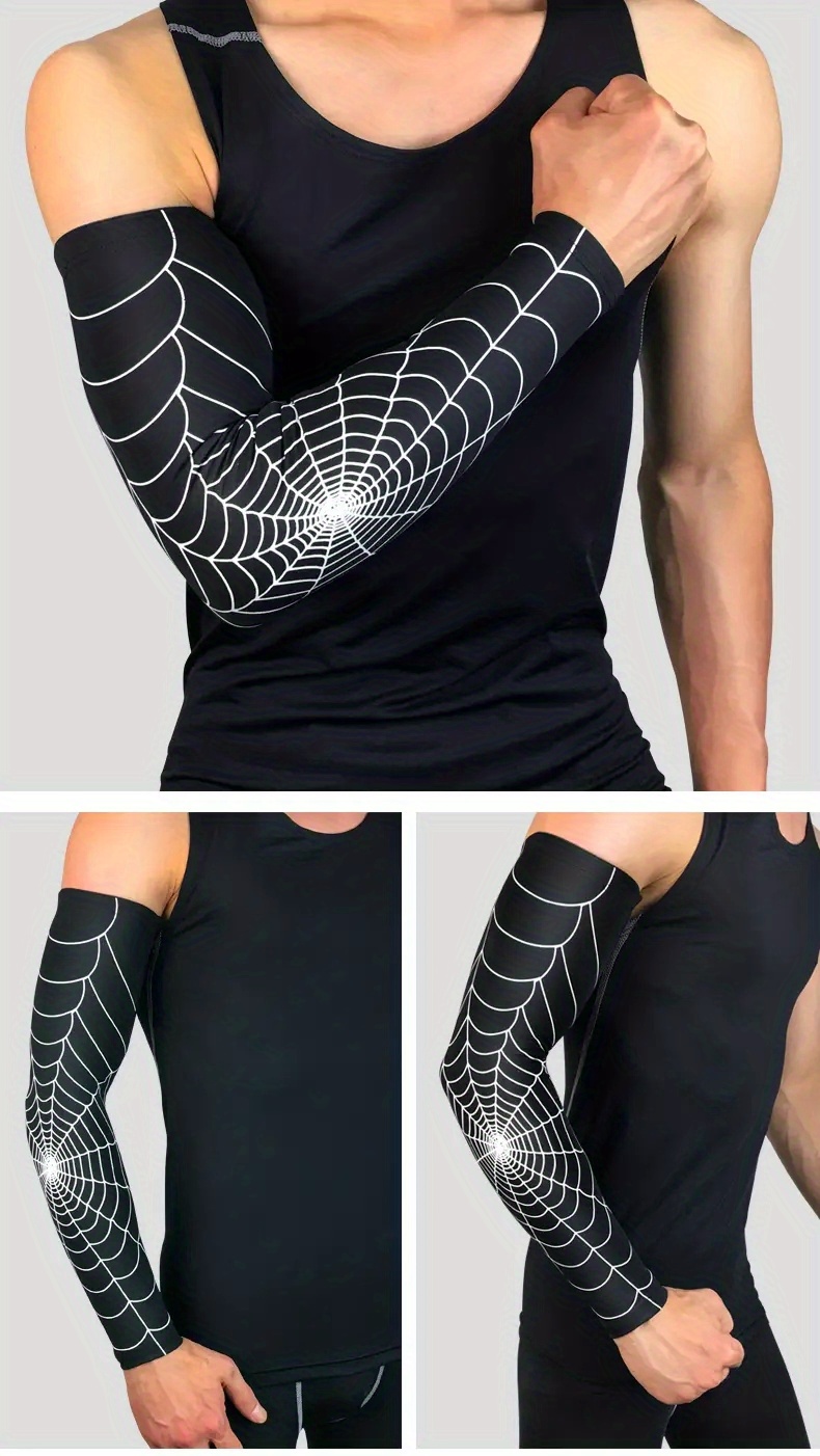 Extended Spider Web Pattern Arm Sleeves Comfortable - Temu New Zealand