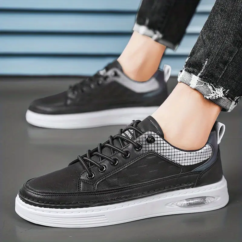 Mens Skate Shoes With Good Grip Breathable Lace Up Sneakers Temu New