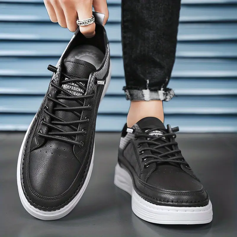 Mens Skate Shoes With Good Grip Breathable Lace Up Sneakers Temu New