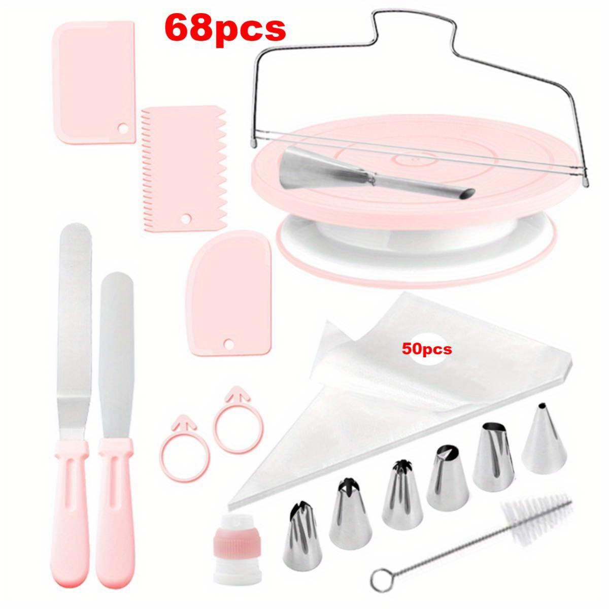 Primary Cake Decorating Supplies Set Comes Cake Turntable - Temu