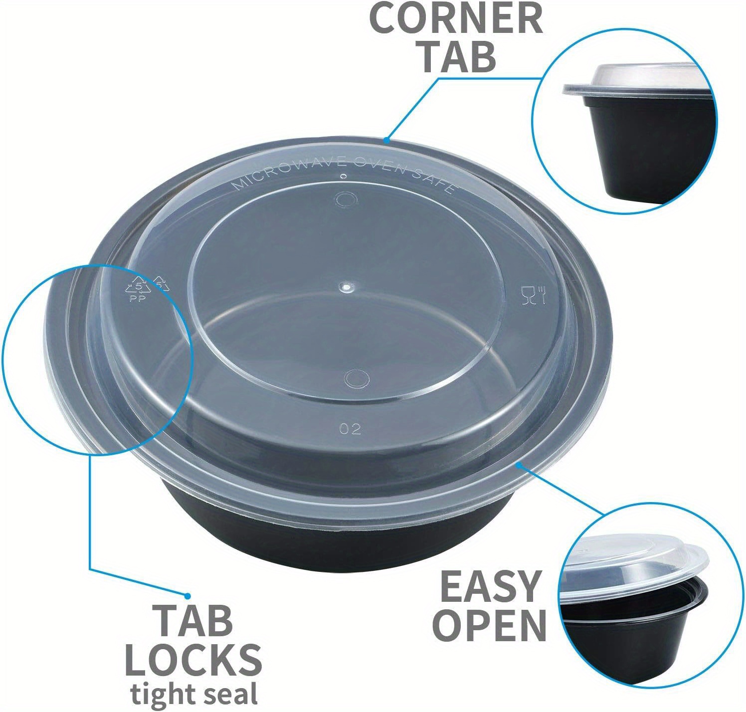 Round Packing Box Disposable Plastic Lid Durable Portable - Temu