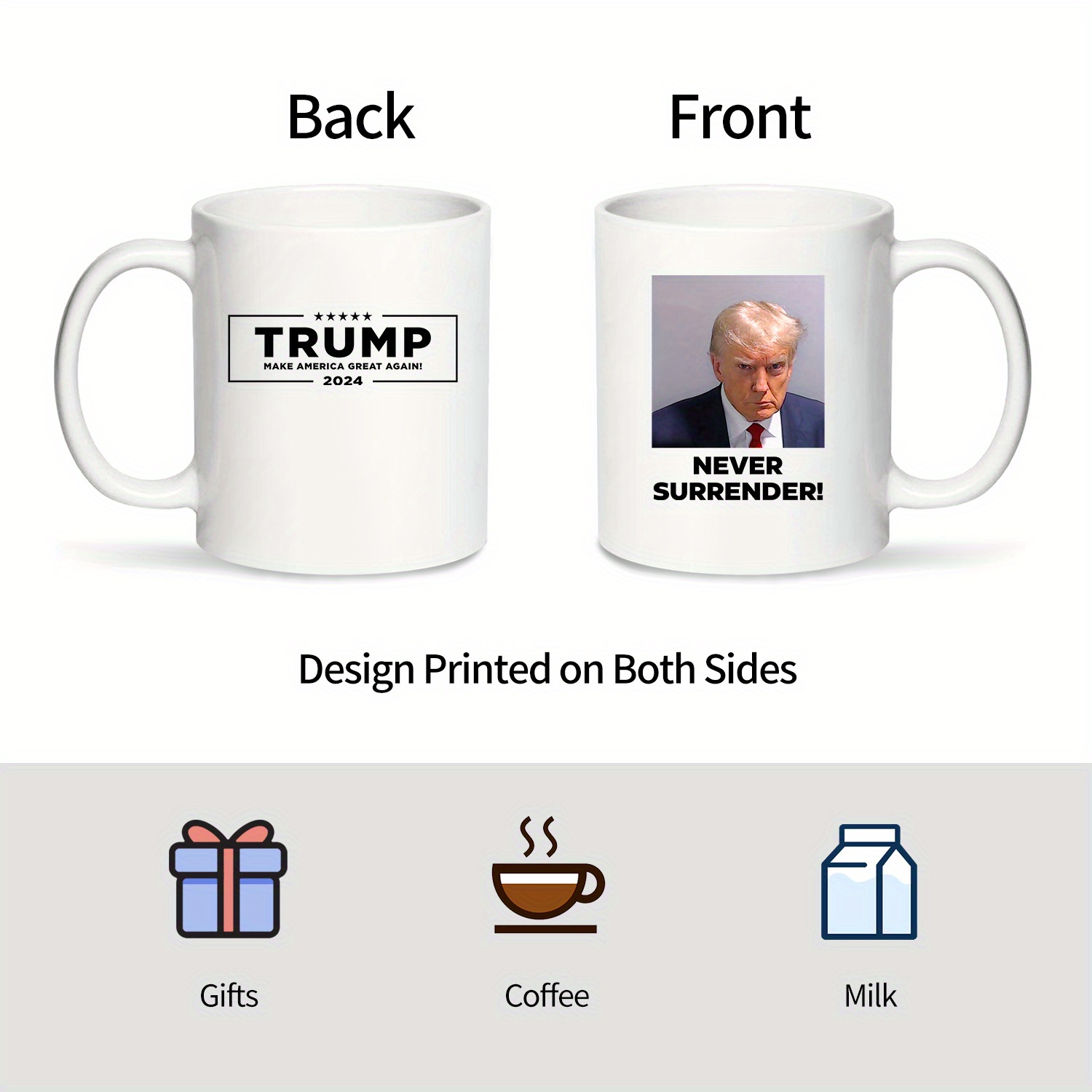 Trump Coffee Mug Shot Mug Funny Donald Trump Police Mugshot - Temu