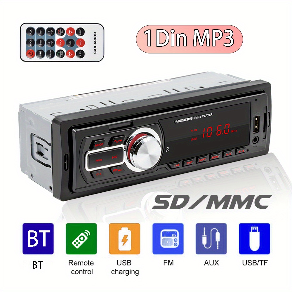 1DIN Radio Samochodowe In-Dash Stereo Obsługa Bezprzewodowego Radia FM ...